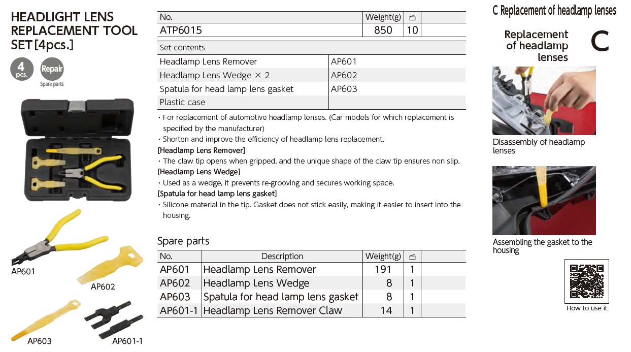 Ichiban Precision Sdn Bhd - KTC - KTC Headlight Lens Replacement Tool Set